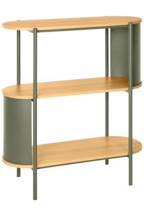 Xora Regal, Gr&uuml;n, Natur, Holzwerkstoff, 3 F&auml;cher, 80x95x33.8 cm, Wohnzimmer, Regale, B&uuml;cherregale