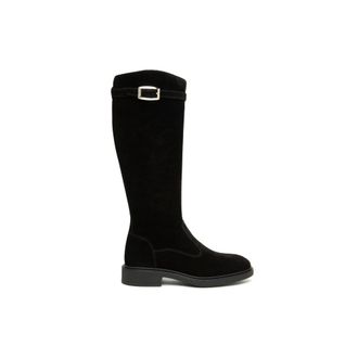 Nero Giardini Femme, Chaussures, Noir, Taille: 36 EU Bottes femme en daim noir avec boucle dor&eacute;e