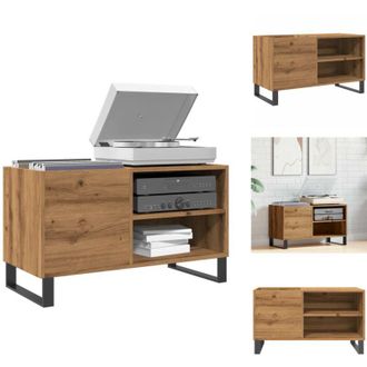 vidaXL Vidaxl - Plattenschrank Artisan-Eiche 84,5x38x48 cm Holzwerkstoff - Plattenschrank - Plattenschr&auml;nke - Plattenspieler Schrank - Vinyl Schrank