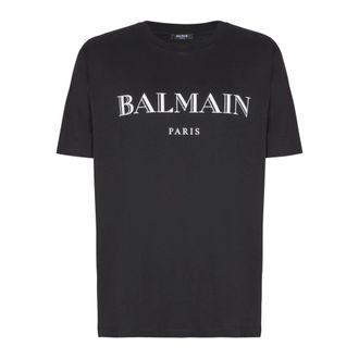 Balmain T-Shirt mit Print - - Tops - Herren - Schwarzk - S