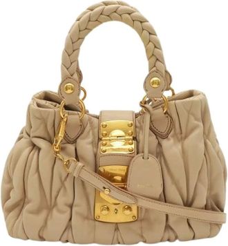 Miu Miu Sac 2-en-1 en cuir Pre-owned - Femme - Pre-owned - Beige - Taille: ONE Size