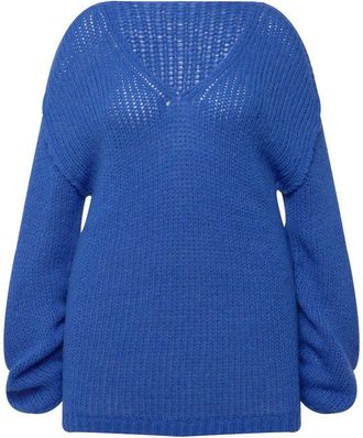 Angel Of Style Strickpullover Pullover oversized Ballon&auml;rmel V-Ausschnitt