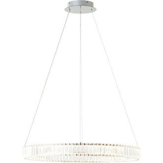 Brilliant Suspension led Queen 80cm chrome aluminium/plastique t&eacute;l&eacute;commande Dimmable en interne via la t&eacute;l&eacute;commande led 50 w int&eacute;gr&eacute;e (flux lumineux : 6000lm