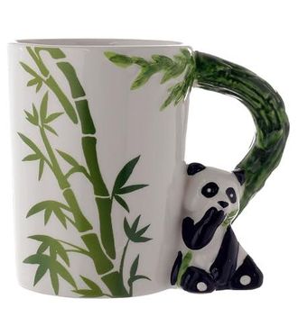 Puckator Panda geformter Henkel Tasse aus Dolomit-Keramik