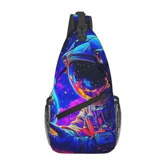 Generic Spirit Sac &agrave; bandouli&egrave;re pour homme Motif galaxie fluo