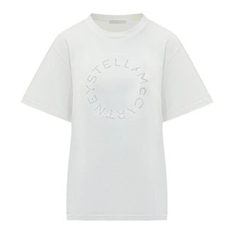 Stella McCartney Logo Studded T-Shirt - - Tops - Damen - Wei&szlig; - M