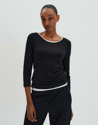 someday 3/4-Arm-Shirt KIROSA Slim aus ECOVERO Viskosemix schmale Passform, gerader Schnitt, normale L&auml;nge