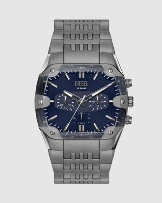 Diesel Chronographenuhr mit Nieten, Edelstahl, Gunmetal-Grau