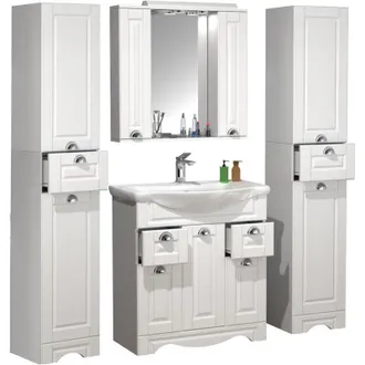 ebuy24 CasaloXL Badm&ouml;belset wei&szlig;