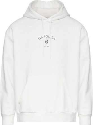 Maison Margiela Femme, Sweatshirts et sweats &agrave; capuche, Blanc, Taille: 42 FR SweaT-shirt &agrave; capuche avec imprim&eacute; Mannequin