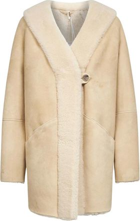 Loulou Studio Femme, Manteaux, Blanc, Taille: 30 FR Manteau Isak en peau lain&eacute;e