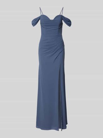 Mascara Abendkleid mit seitlichem Gehschlitz und Carmen-Ausschnitt