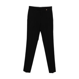 Versace Schwarze Wollhose Goldener Knopf - - Trousers - Herren - Schwarzk - 3XL