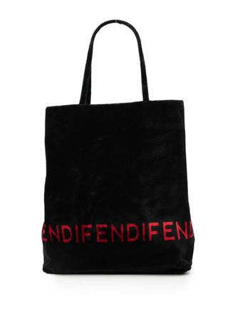 Fendi 20th Century Velour Logo tote bag - Noir