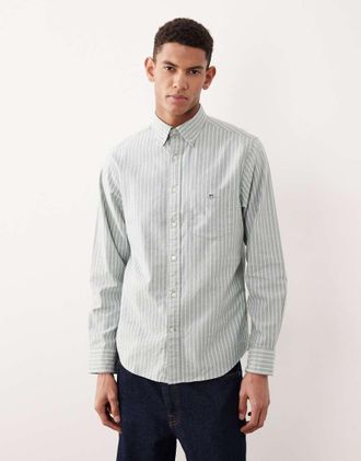 GANT Regular-Fit-Oxfordhemd in Gr&uuml;n mit Nadelstreifen