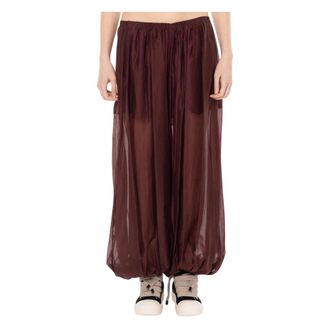 Meimeij Sheer Baloon Loose Pants - - Trousers - Damen - Rot - 2XS