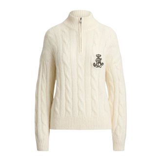 Ralph Lauren Pull Demi-Zip - Femme - Pulls - Blanc - Taille: 38 FR