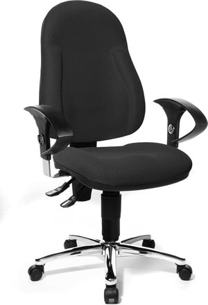 Topstar Topstar Wellpoint 10 Deluxe, ergonomischer Bürostuhl, Schreibtischstuhl, Muldensitz, inkl. höhenverstellbare Armlehnen, Stoffbezug schwarz