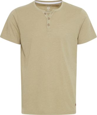 Solid Volker Herren T-Shirt Kurzarm Shirt Mit Grandad-Ausschnitt, Größe:XXL, Farbe:Sand Melange (8409)