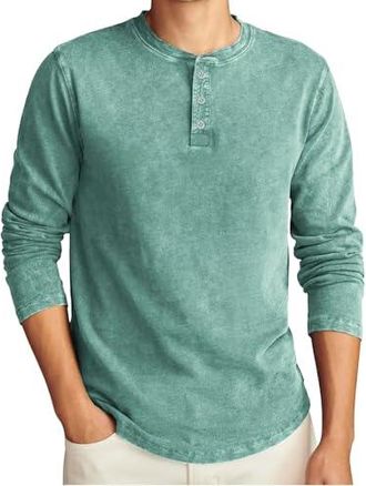 Generic Polo r&eacute;tro vintage &agrave; coupe classique pour homme, v&ecirc;tement de travail d&eacute;contract&eacute;, chemise l&eacute;g&egrave;re et respirante, tunique de vacances, Vert, XXL