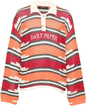 Daily Paper Clothing Homme, Pulls, Multicolore, Taille: M Kente Stripe Knit Polo