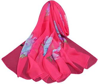 Generic Grande écharpe en soie pour femme - Écharpe en soie douce - Longue écharpe dautomne - Écharpe de plage - Avec écharpe, claire, taille unique