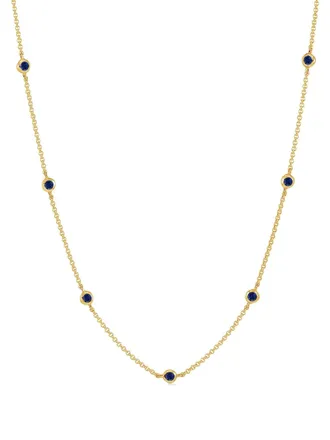 Dower & Hall collier cha&icirc;ne en or jaune 18 ct avec saphirs