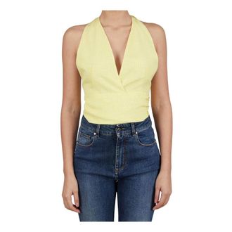Kiton Seidenoberteil - - Tops - Damen - Gelb - S