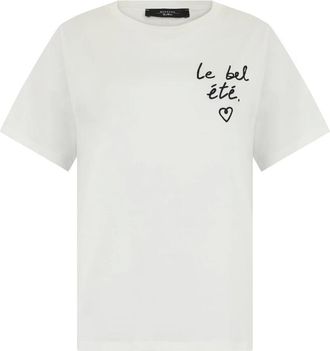 Max Mara Femme, Tops, Blanc, Taille: 38 FR T-shirt en jersey avec motifs