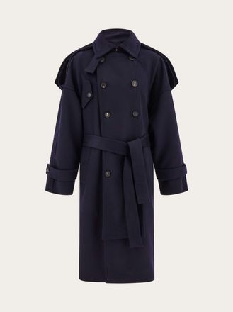 Ferragamo Herren Oversized-Mantel Blau