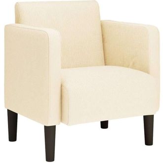 vidaXL Sessel mit Armlehnen Creme 54 cm Cordstoff Vidaxl