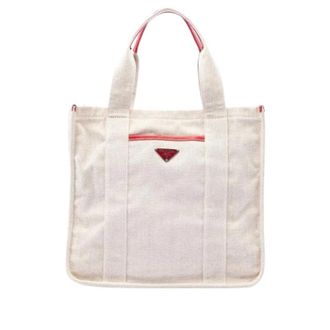Prada Pre-owned Vintage Canvas Tote Bag - - Pre-owned - Damen - Beige - ONE SIZE