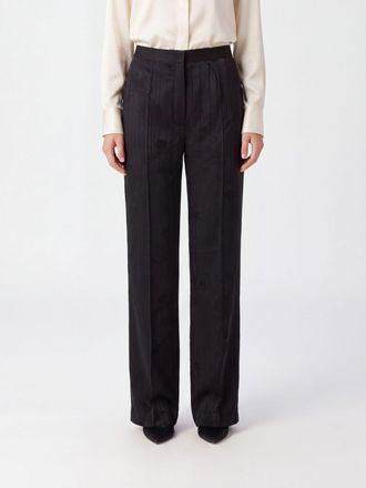 Forte_Forte Palazzo-Hose von mit hohem Bund und Blumenprint aus Viskose