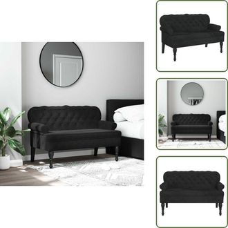 vidaXL Sitzbank mit R&uuml;ckenlehne Schwarz 119,5x64,5x75 cm Samt - Bank - B&auml;nke - Sitzbank - Innenbank