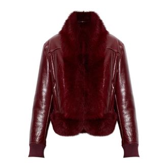 Dolce & Gabbana Veste en cuir - Femme - Vestes - Rouge - Taille: 38 FR