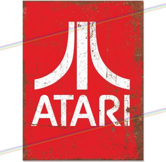 Signs 2 All Metallschilder - Atari Man Cave Blechschild zum Aufhängen an der Wand, für Küche, Schuppen, Garage, groß (27 x 18 cm)