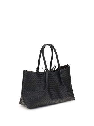 Bottega Veneta Womens Tote Bag Pinacoteca Black Calf Leather Black-Fondant-M Br Shoulder Black/fondant-m