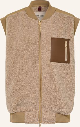 Mos Mosh Mos Mosh Teddyfell-Weste Mmjovo Im Materialmix beige