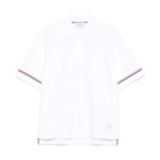 Thom Browne Wei&szlig;es Poloshirt mit Signature-Stil - - Tops - Herren - Wei&szlig; - XL
