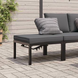 vidaXL Tabouret de jardin avec coussin noir aluminium Vidaxl