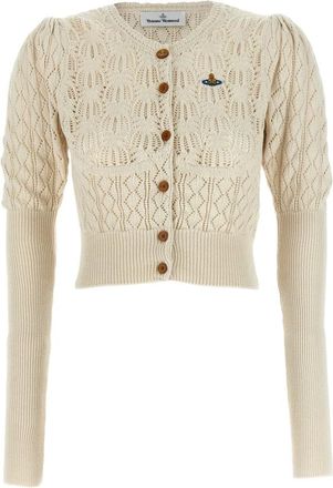 Vivienne Westwood Femme, Pulls, Beige, Taille: 40 FR Ella Cotton Cardigan