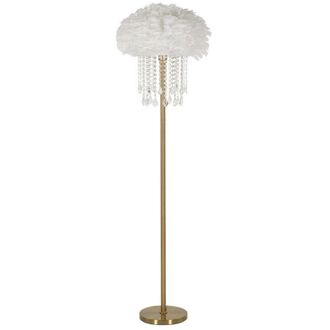 Paris Prix Lampadaire Imitation Plume Diamon 165cm Or & Blanc