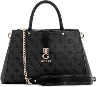 Guess Zamira Luxury Satchel Coal Logo