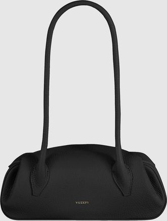Yuzefi Sac Oyster Shoulder Bag Mini Cuir Grain&eacute; Black