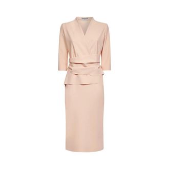 La Petite Robe Di Chiara Boni Femme, Robes, Rose, Taille: 42 FR Robe drap&eacute;e &agrave; col en V