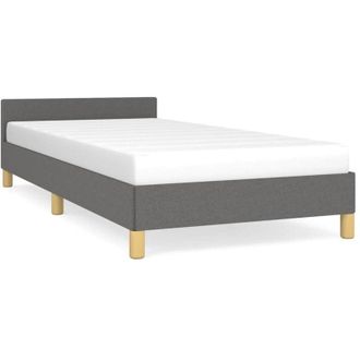 vidaXL Bettgestell ohne Matratze Dunkelgrau 90x200 cm Stoff Vidaxl