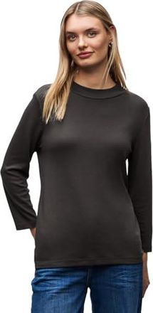 Street One 3227869 T-Shirt Basique avec col Tortue, Darkest Marron, 42 Femmes