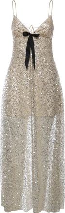 For Love & Lemons Femme, Robes, Gris, Taille: 42 FR Clara Sequin Maxi Dress