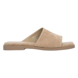Estro & Luminara Femme, Chaussures, Beige, Taille: 36 EU Sandales Slides &agrave; bout carr&eacute;