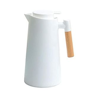 Generic Pichet isotherme,ERYUE 1L Carafe &agrave; caf&eacute; thermique Double paroi cafeti&egrave;re sous vide Carafe thermique Thermos Pot avec manche en bois Bouilloire &agrave; eau F